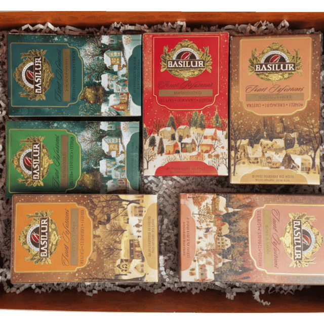 Gift Box Basilur "Winter Fruit Village" – Colección de 5 Infusiones Fr ...